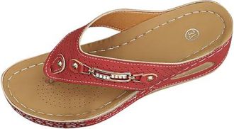 Generic Pantoufles de bain pour femme - Mode d&eacute;t&eacute; - Couleur unie - Perceuse creuse - Pantoufles &agrave; clip - Confort d&eacute;contract&eacute; - L&eacute;g&egrave;res - Antid&eacute;rapantes, rouge