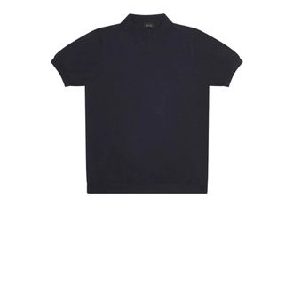 AT.P. CO Gestricktes Baumwoll-Poloshirt - - Tops - Herren - Blau - S