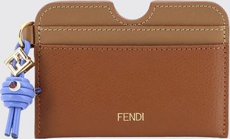 Fendi FF Diamonds Kartenetui aus zweifarbigem Kalbsleder mit Charm