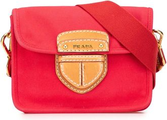 Prada Hobo Bags - Canapa Righe Crossbody - Gr. unisize - in Rot - für Damen