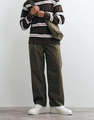 Jack & Jones Elegante, weit geschnittene Hose in Khaki-Gr&uuml;n