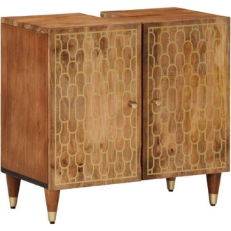 vidaXL Waschbeckenunterschrank 62x33x58 cm Massivholz Mango vidaXL