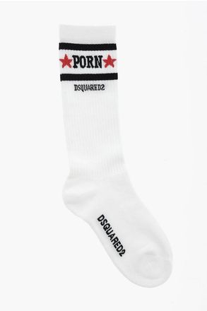 Dsquared2 ROCCO Long Mixed-Cotton Socks with Contrasting Detail size 40
