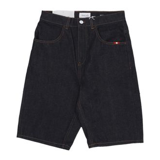Amish Raw Bermuda Denim Shorts - - Shorts - Herren - Blau - W30