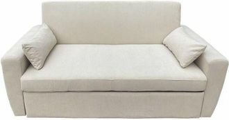 Happy Garden Beigefarbenes 2-Sitzer-Cord-Couch-Sofa matt