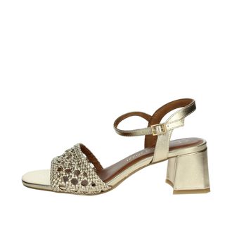 Marco Tozzi Damen Sandalen mit Absatz Elegant mit Lochmuster, Gold (Gold), 36 EU