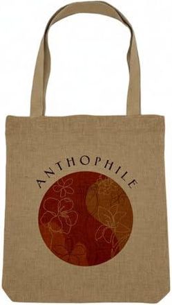 Fabulous Sac Shopping Tote Bag Aspect Lin - Anthophile Fleurs Graphiques Nature Amour - Sac de Courses Toile Epaisse 360g Beige Naturel Cabas Port&eacute; Epaule Soli