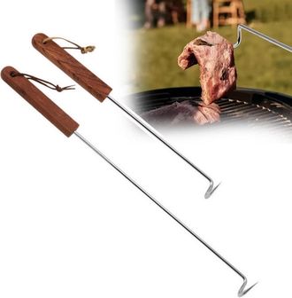 Generic Grill-Flipper, Edelstahl-Grill-Fleischwender, Haken zum Grillen, Räuchern, Schweineschwanz, Zubehör zum Grillen, Wenden von Gemüse und Fleisch, tolles