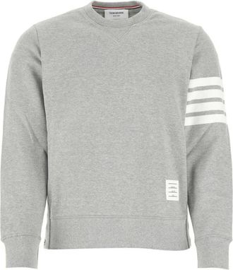 Thom Browne Homme, Sweatshirts et sweats &agrave; capuche, Gris, Taille: L Pull Gris Classique avec 4 Bar