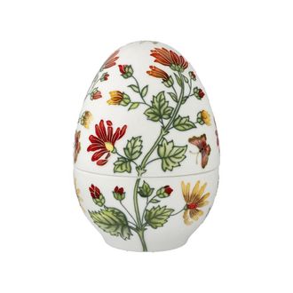 GOEBEL Figurine Ei-Dose Farbenfrohe Pflanzenwelt aus Porzellan hergestellt, H&ouml;he: 18.5 cm, 51-050-21-1