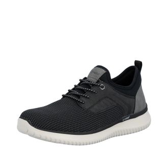 Rieker Slip-On Sneaker RIEKER, Herren, Gr. 43, schwarz, grau, Lederimitat, Textil, Schuhe, Slipper, Halbschuh, Freizeitschuh, Sneaker zum Schlupfen
