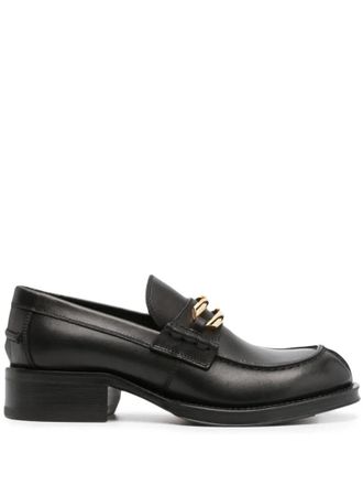 Lanvin Buckled Black Leather Loafers - Gr. 36 (EU) - in Schwarz