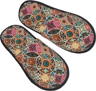 Generic Fleurs De Mandala Unisexe Slippers Respirantes Chaussons Peluche Pantoufles Pour Automne Ext&eacute;rieur Maison L