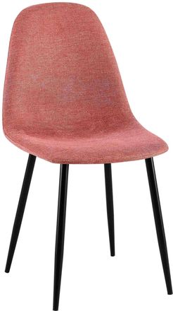 Clp Esszimmerstuhl gepolstert Napier, Küchenstuhl mit Rückenlehne und schwarzem Metallgestell, Polsterstuhl Esszimmer bis 150 kg belastbar, Farbe:orange, 