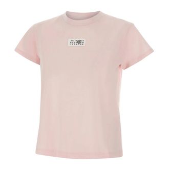Maison Margiela Femme, Tops, Rose, Taille: 42 FR T-shirt Num&eacute;rique en Jersey de Coton MM6 Maison Margiela