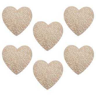 BESPORTBLE Baluue 6 St&uuml;ck Herzf&ouml;rmiges Tischset aus Verschlei&szlig;festem Hitzebest&auml;ndig und rutschfest Dekorative Platzmatten f&uuml;r Esstisch Schutz und Stilvolle Tisch