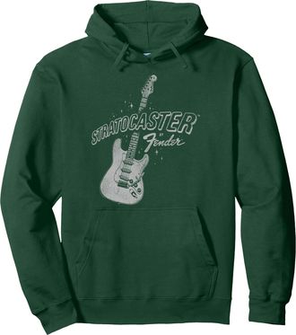 Fender Stratocaster Sparkling Guitar Vintage Poster Pullover Hoodie