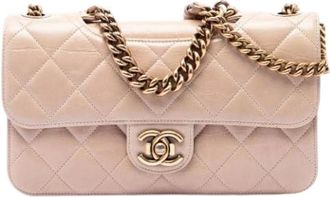 Chanel Sac bandouli&egrave;re matelass&eacute; doccasion - Femme - Pre-owned - Beige - Taille: ONE Size