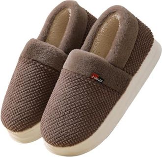 Generic Pantoufles pelucheuses pour femme - Chaussures dintérieur et dextérieur décontractées - Chaudes - Antidérapantes - Semelle épaisse - Légères à enfiler