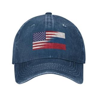 Generic Drapeau Am&eacute;ricain Et Russe Homme Femme Chapeau Classic Chapeau De Cowboy sans D&eacute;formation Hip-Hop Cap pour Running Randonn&eacute;e Cyclisme