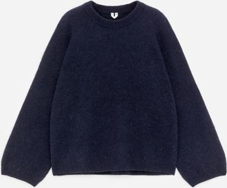 Arket Pullover Aus Alpakawolle Und Wolle -Blau
