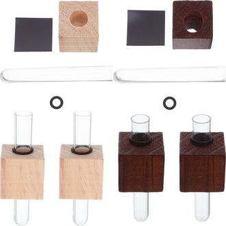 DOITOOL 10 St&uuml;ck Teiliges Mini Magnet Holz Pflanzen Vase Magnetische K&uuml;hlschrank Blumenvase aus Holz und Kunststoff Kompakte Reagenzglas Blumenvase f&uuml;r K&uuml;che 