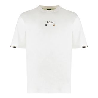HUGO BOSS Baumwoll-T-Shirt mit Rundhalsausschnitt - - Tops - Herren - Wei&szlig; - 2XS