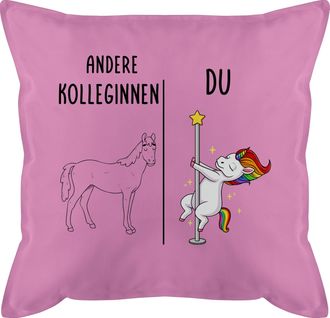 Shirtracer Kissen 50x50 - Kollegen - Andere Kolleginnen Dabbing Einhorn | Arbeitskollegin Geschenk zur Rente Kollegin | Verabschiedung Kollegin Geschenk Abschied