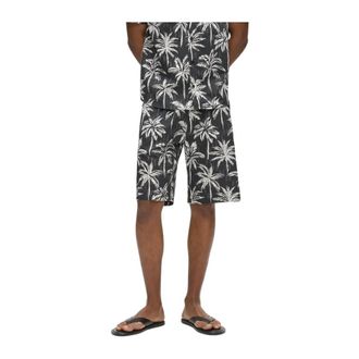 Karl Lagerfeld Palm-Print Shorts - - Shorts - Herren - Schwarzk - 2XL