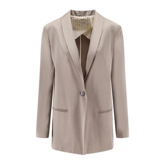 Alysi Einknopf-Blazer aus Satin - - Jackets - Damen - Grau - L