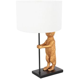 Steinhauer Lampe parapluie lampe de table lampe dappoint noir textile blanc suricate or