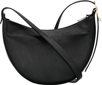 Longchamp Womens Crossbody Bag Le Foulonn&eacute; Black Leather Calf Shoulder