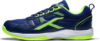 Hundred Hundred Raze Non-Marking Professional Badminton Shoes for Men (Navy Blue Lime, Size: UK 11 US 12 EU 45) Material Upper: Polyester, Sole: Rubber Suitab
