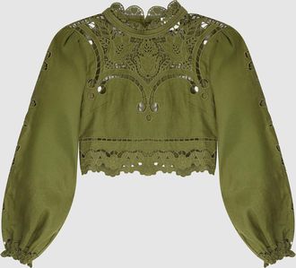 Farm Rio Top Majestic Garden Richelieu Green