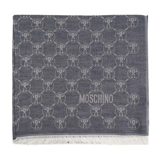 Moschino Femme, Accessoires, Gris, Taille: ONE Size Scarf with monogram
