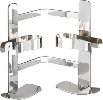 WENKO Turbo-Loc Eck Shampoohalter Duo Clippsy - Befestigen ohne Bohren, Edelstahl rostfrei, 20 x 18 x 13.5 cm, Gl&auml;nzend