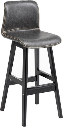 Generic Barhocker mit R&uuml;ckenlehne und Holzbeinen aus Kunstleder, hohe K&uuml;chenst&uuml;hle f&uuml;r Pubs und Caf&eacute;s