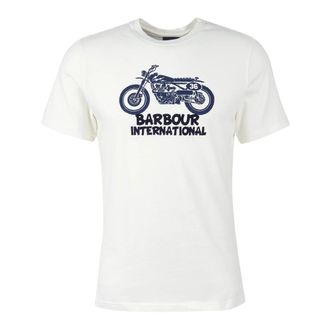 Barbour Method T-Shirt mit Motorradgrafik - - Tops - Herren - Wei&szlig; - XL