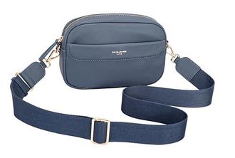 David Jones Paris - Pochette Bandouli&egrave;re - Sac port&eacute; travers - Port&eacute; &eacute;paule - Taille Mini - Mati&egrave;re Synth&eacute;tique - Pratique Ville Chic Voyage Classique (Bering Sea