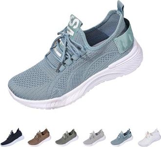 Generic Chaussures de course d&eacute;contract&eacute;es &agrave; enfiler pour femme - En maille respirante - Antid&eacute;rapantes - L&eacute;g&egrave;res - Pour le fitness, le tennis, le sport, bleu