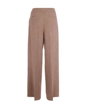 Liu Jo Womens Trousers Wide-Leg Biscuit Melange Viscose