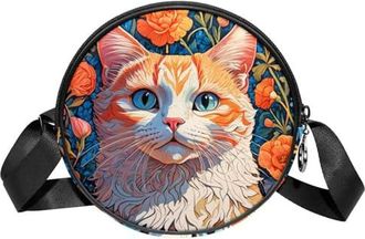 Generic Sac &agrave; bandouli&egrave;re rond pour femme, petit sac &agrave; bandouli&egrave;re avec fermeture &eacute;clair, bretelles r&eacute;glables, sac &agrave; main rond d&eacute;contract&eacute; pour femmes et fill