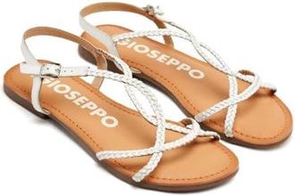 Gioseppo Sandales blanches à fines lanières tressées pour femme nioaque, blanc, 37 EU