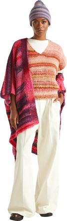 Benetton Damen T-Shirt V-Ausschnitt S/M 1060D401W Pullunder, Rosa, S