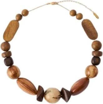 Malababa Femme, Accessoires, Multicolore, Taille: ONE Size Collier Moyen en Perles de Bois