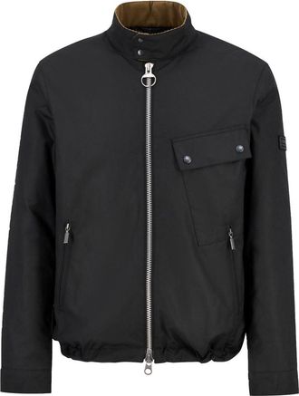 Barbour Wachsblouson mit Stehkragen und Label-Aufn&auml;her in