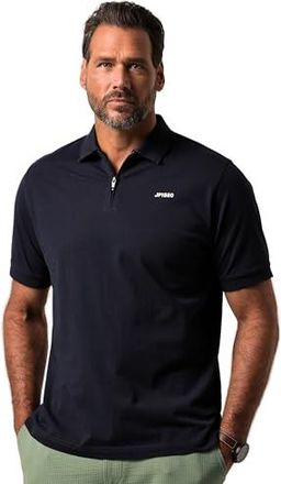 JP1880 Hommes Grandes Tailles L-8XL Polo à Manches Courtes, Fermeture zippée - Jusquau 8 XL Bleu Marine 4XL 840643130-4XL