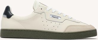 Faguo Baskets en cuir &eacute;cru et kaki
