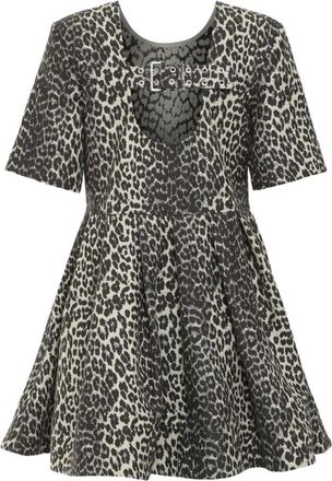 Ganni Femme, Robes, Multicolore, Taille: 38 FR Leopard Mini Dress