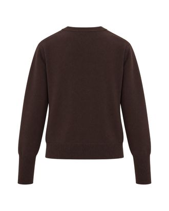 Patrizia Pepe Layered V-Panel Fine-Gauge Wool Sweater - Brown